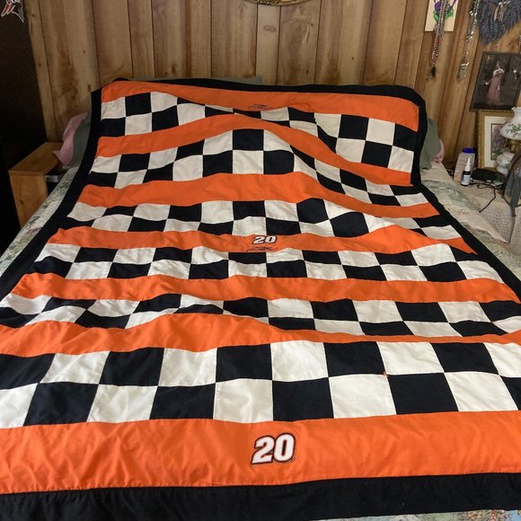 Bedding | Tony Stewart Quilt 2 Comforter Blanket Handmade Black Orange ...